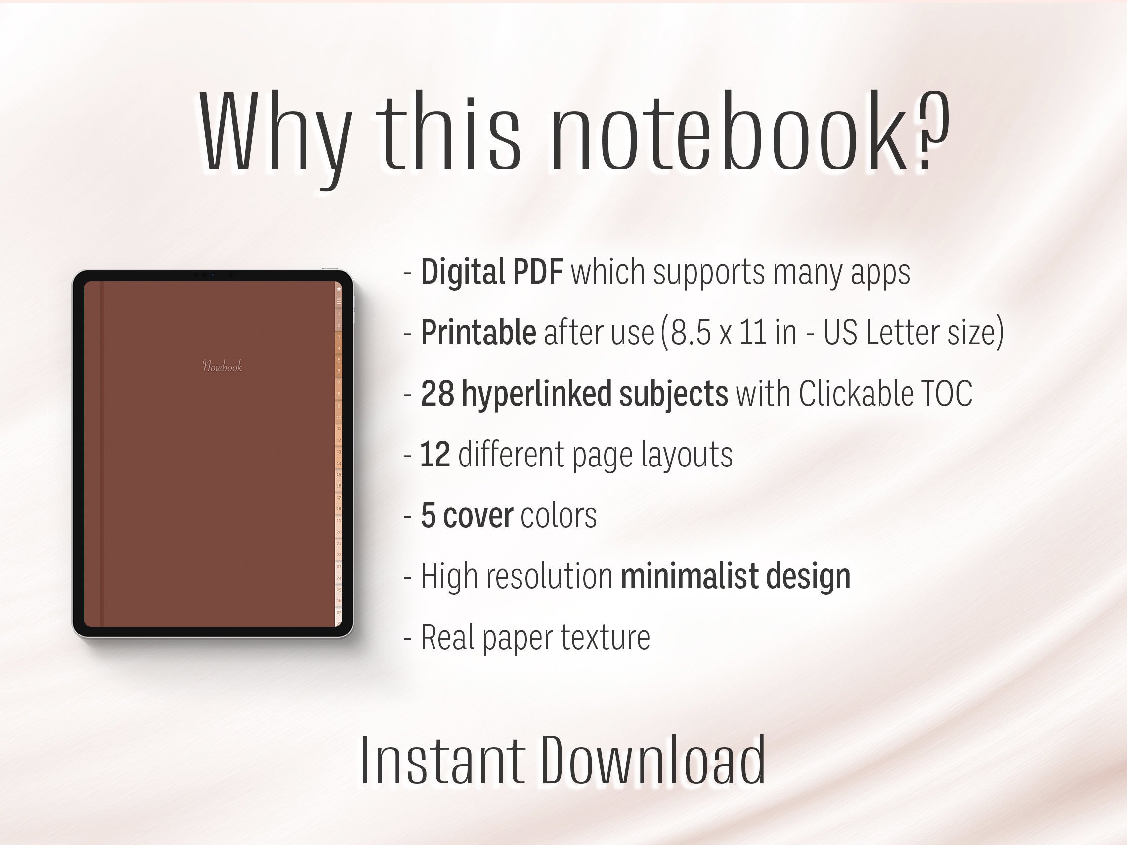 DIGITAL NOTEBOOK Goodnotes 28 Subjects Digital Notability - Etsy