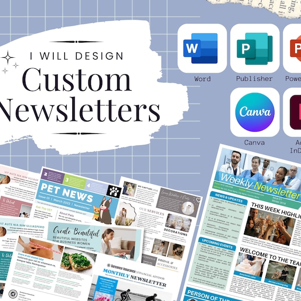 Powerpoint Newsletter Template - Etsy