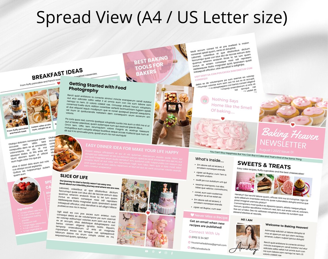 Bakery Newsletter Template: Editable Canva Layout (digital Download) - Etsy
