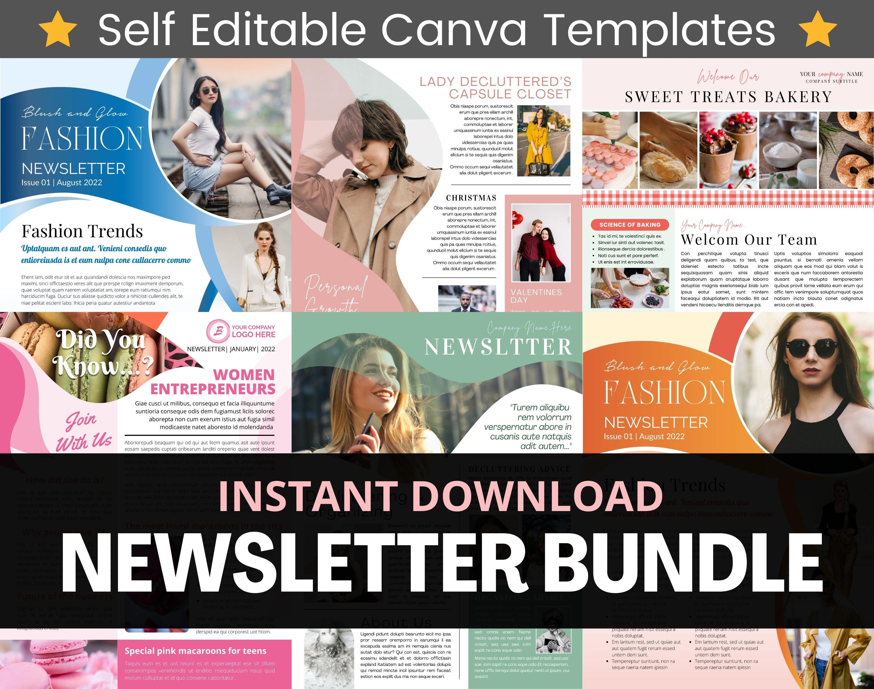 Email NEWSLETTER TEMPLATES Bundle Editable on Canva, Digital and ...