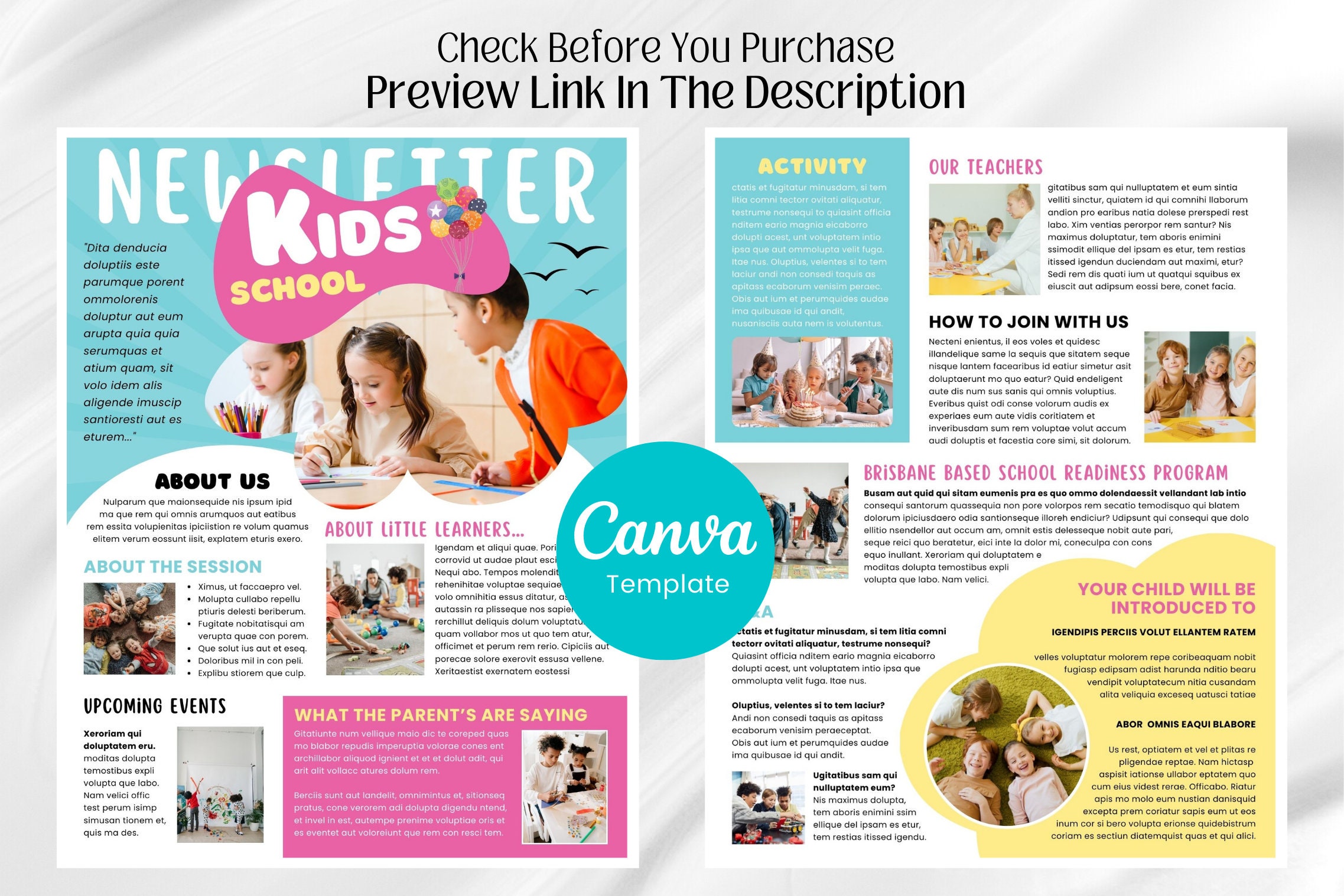 Email Newsletter Template for Kids, Editable Canva Template, Digital ...