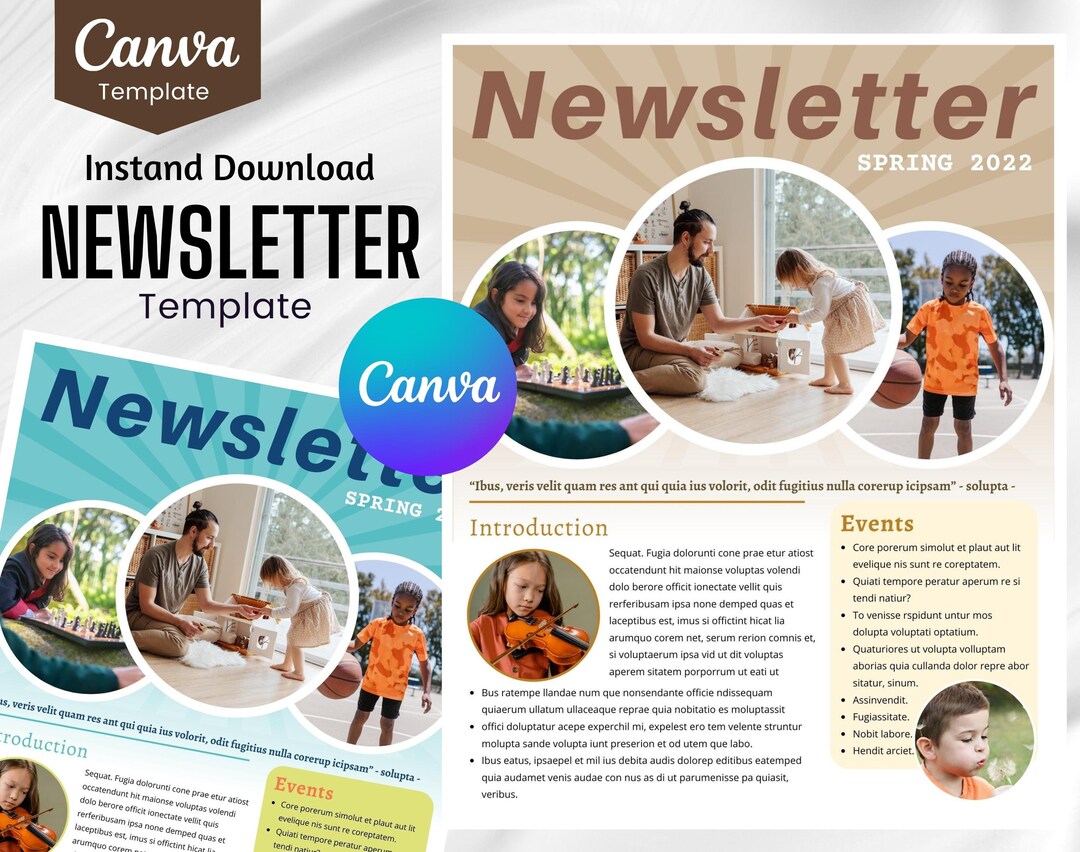 Kids Newsletter Template: Editable Canva Design (digital Download) - Etsy