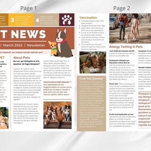 Pet Email NEWSLETTER TEMPLATE Editable on Canva, Digital and Printable ...