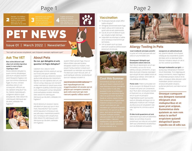 Pet Email Newsletter Template: Editable Canva Design (digital Download ...