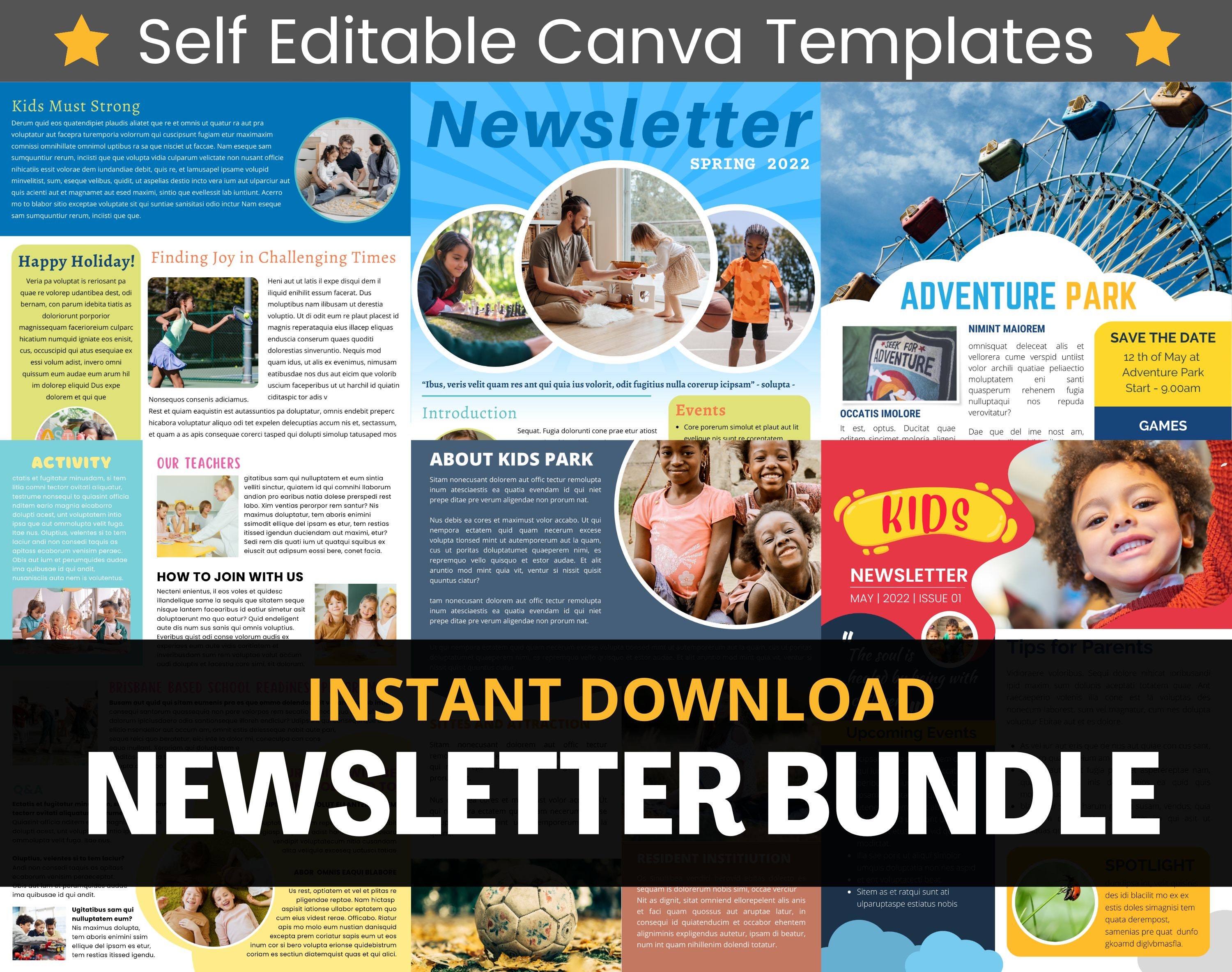 Kids NEWSLETTER BUNDLE Editable on Canva Templates, Digital and ...