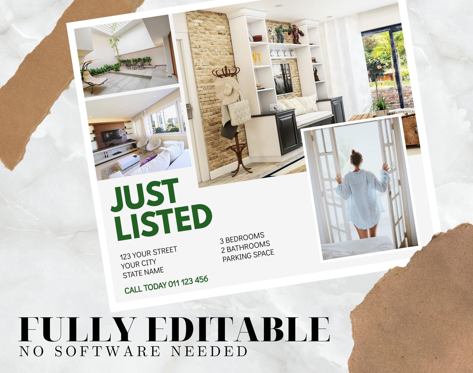 Instant Download Real Estate Listing Template, Customisable Property ...