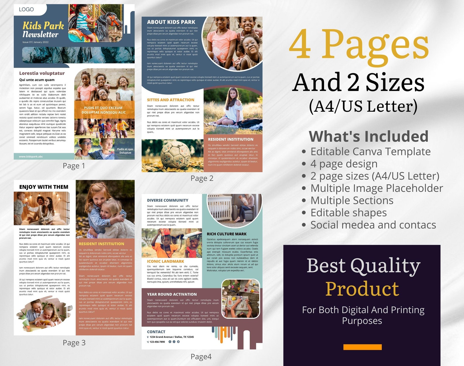 Kids Email NEWSLETTER TEMPLATE Editable on Canva, Digital and Printable ...