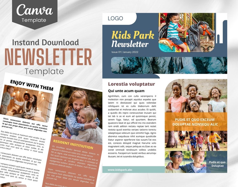 Kids Email NEWSLETTER TEMPLATE Editable on Canva Digital and | Etsy