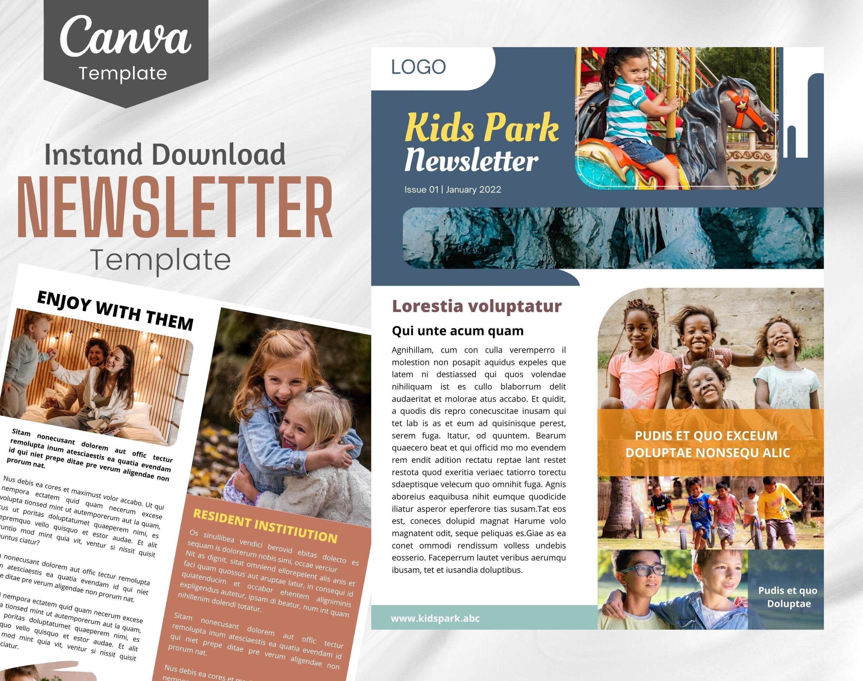 Kids Email NEWSLETTER TEMPLATE Editable on Canva Digital and | Etsy