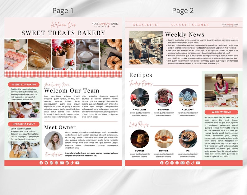 Bakery Newsletter Template: Editable Canva Design (digital Download) - Etsy