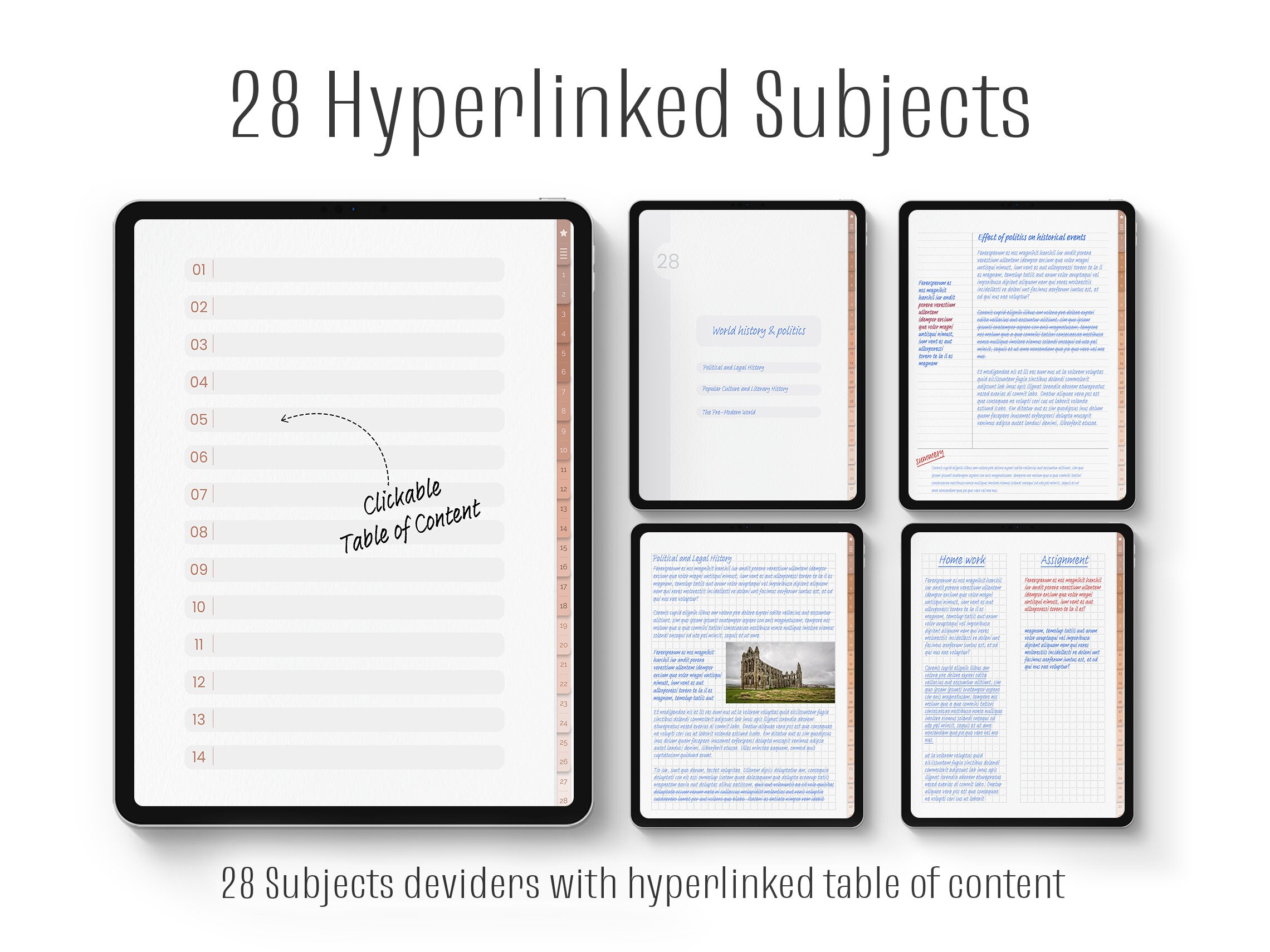 DIGITAL NOTEBOOK Goodnotes 28 Subjects Digital Notability - Etsy