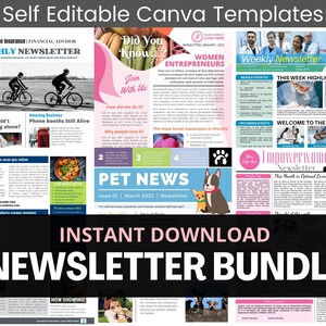 Email NEWSLETTER TEMPLATES Bundle Editable on Canva, Digital and ...