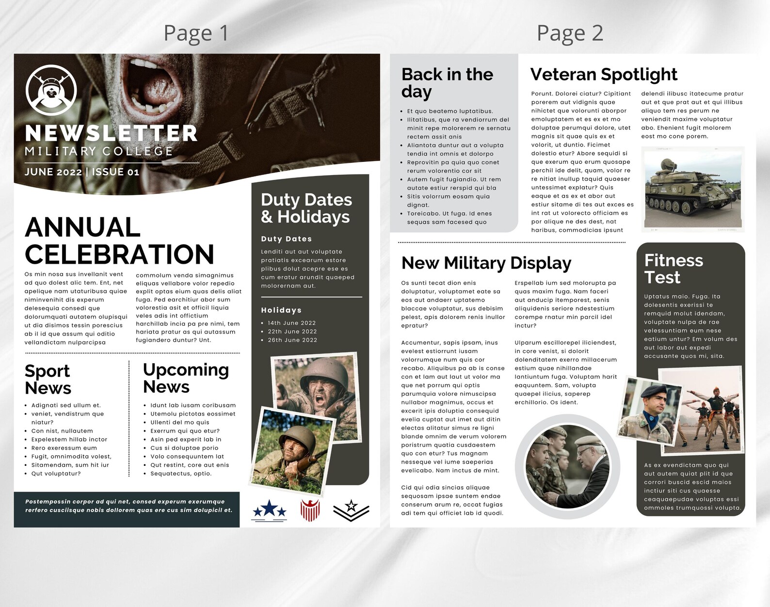 Military Email NEWSLETTER TEMPLATE Editable on Canva, Digital and ...