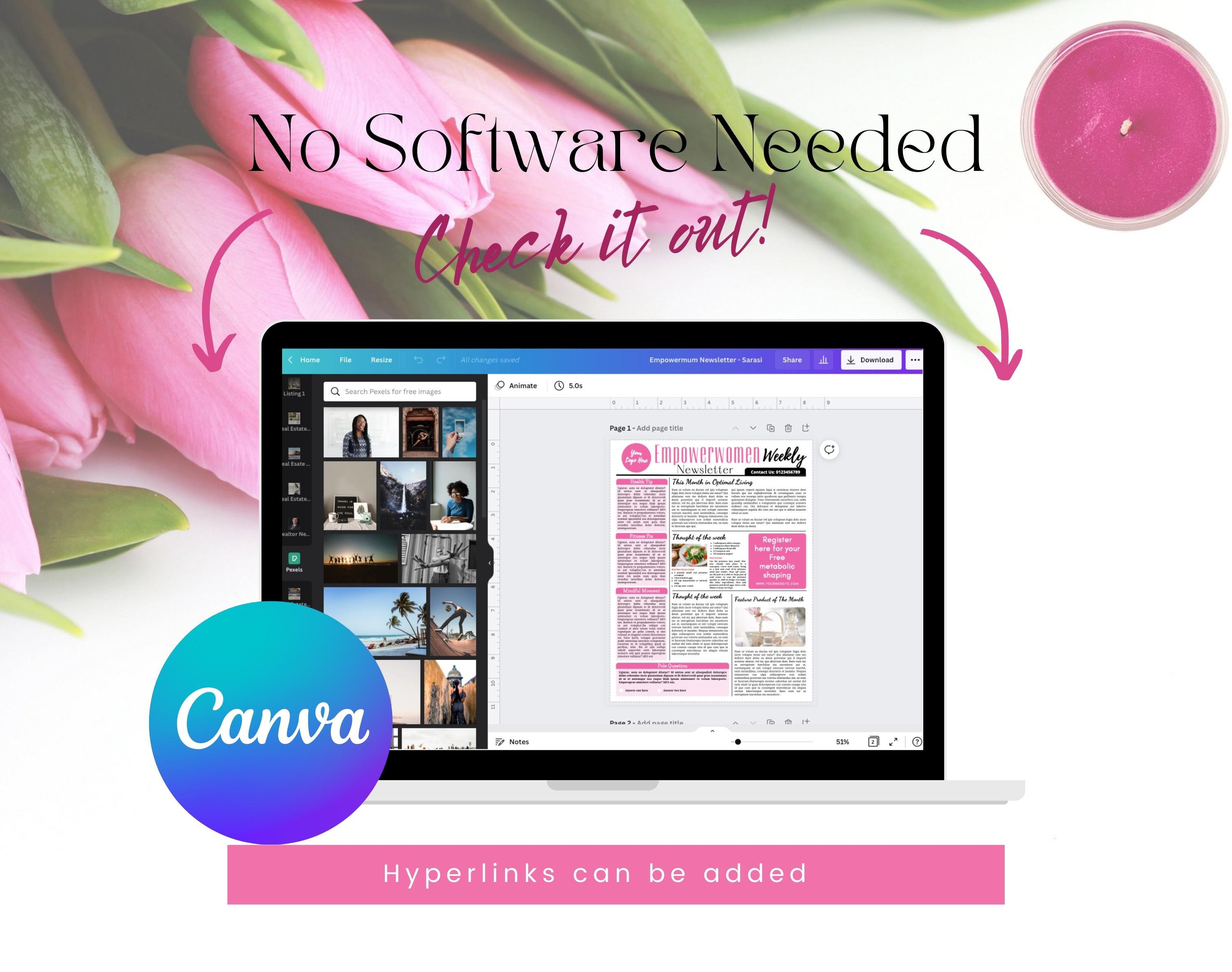 Email NEWSLETTER TEMPLATE Editable on Canva, Digital and Printable ...