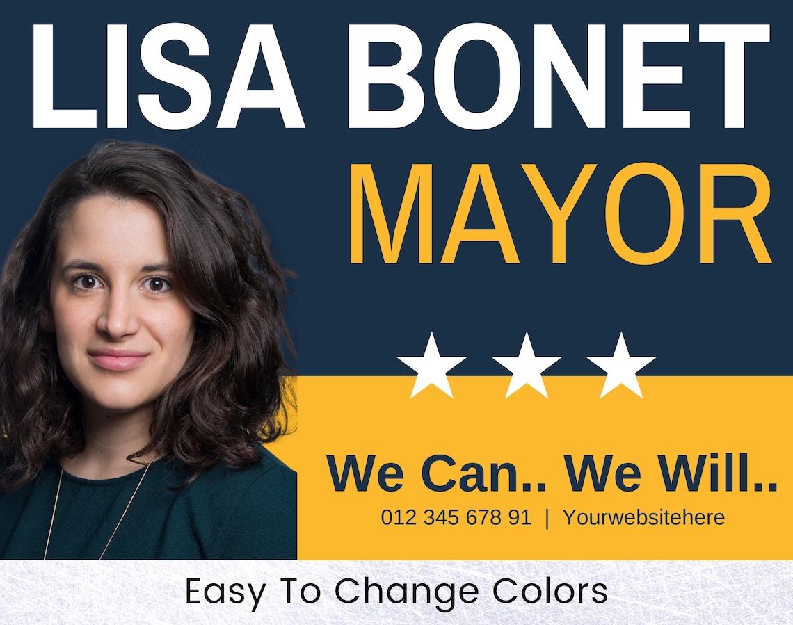Vote for Me Banner: Political Campaign Flyer Canva Template (digital ...