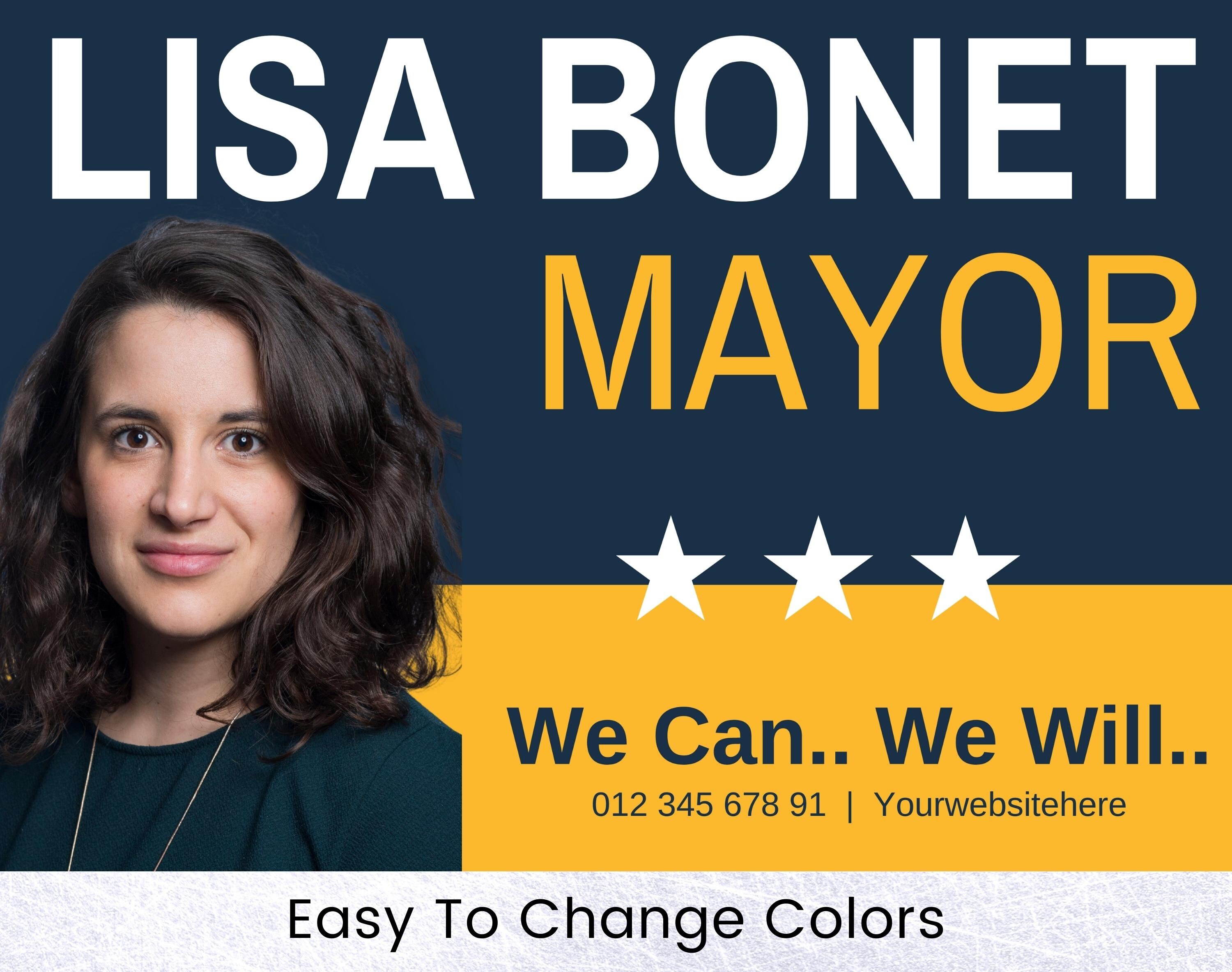 Vote for Me Banner: Political Campaign Flyer Canva Template (digital ...