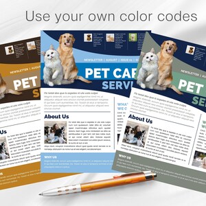 Pet Care Newsletter Template: Editable Canva Design (digital Download ...