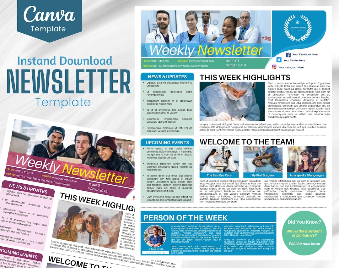 Editable Canva Newsletter Template: Printable Email Marketing (digital ...
