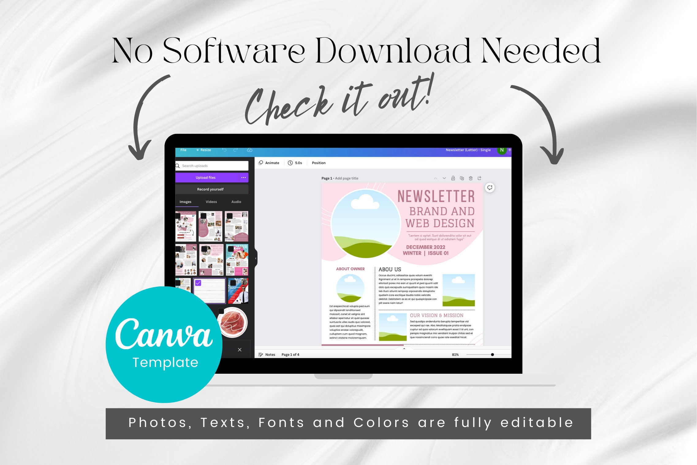 Self-editable Canva Newsletter Template | Digital & Printable | Instant ...