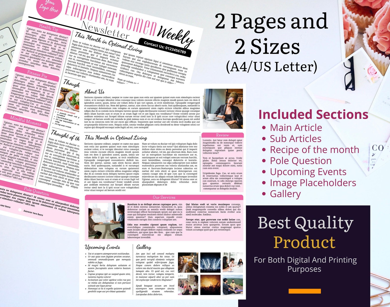 Email NEWSLETTER TEMPLATE Editable on Canva, Digital and Printable ...