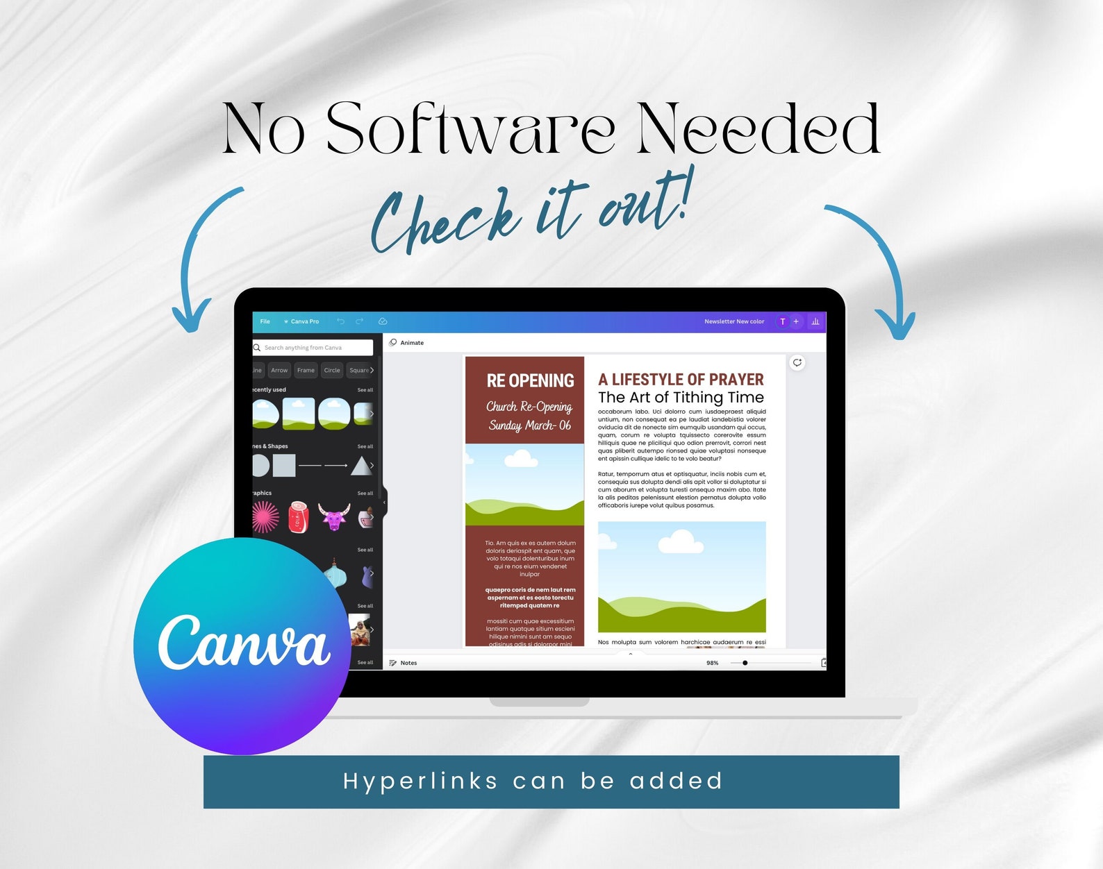 CHURCH Flyer NEWSLETTER Editable Canva Template, Digital and Printable ...