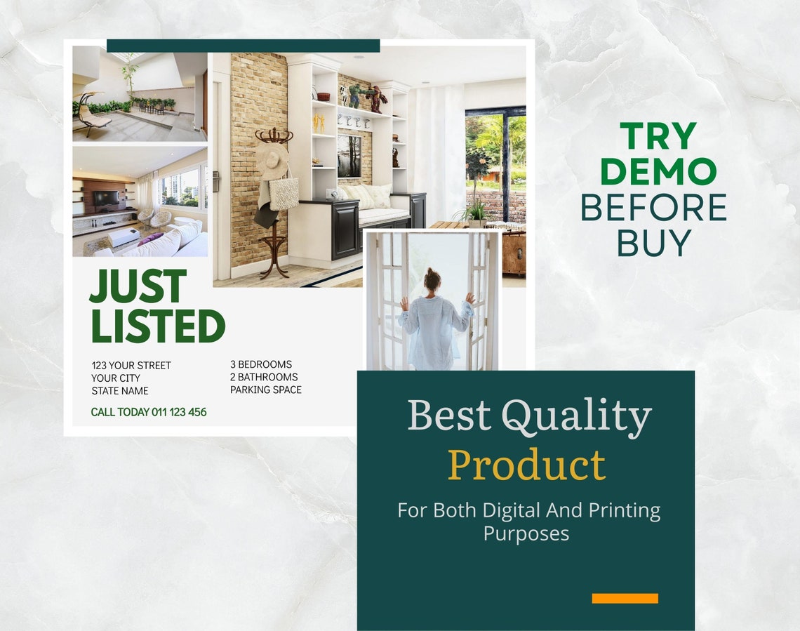 Instant Download Real Estate Listing Template Customisable - Etsy