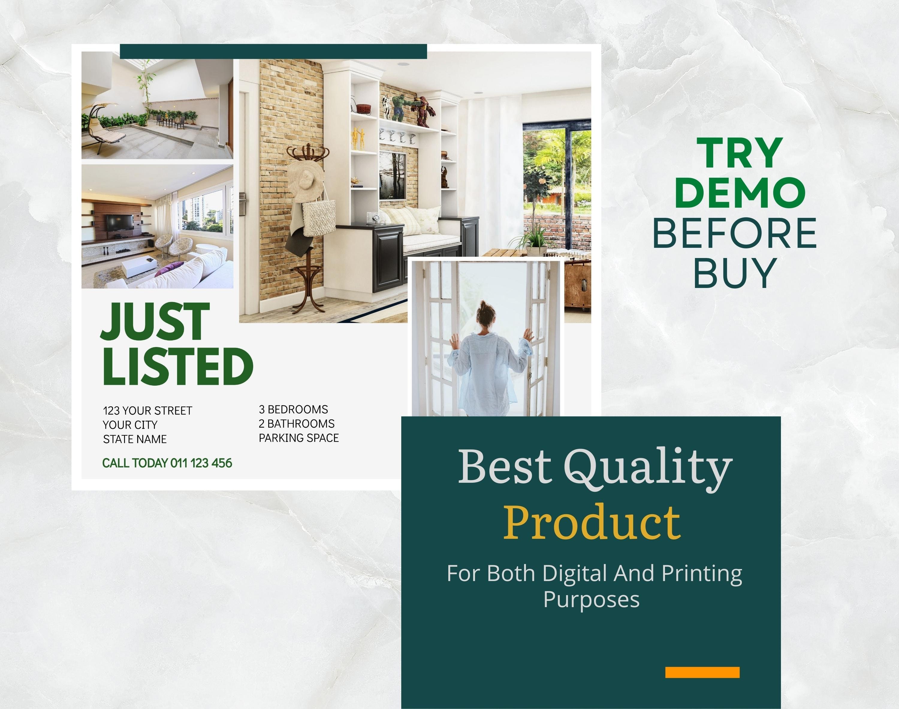 Instant Download Real Estate Listing Template Customisable - Etsy