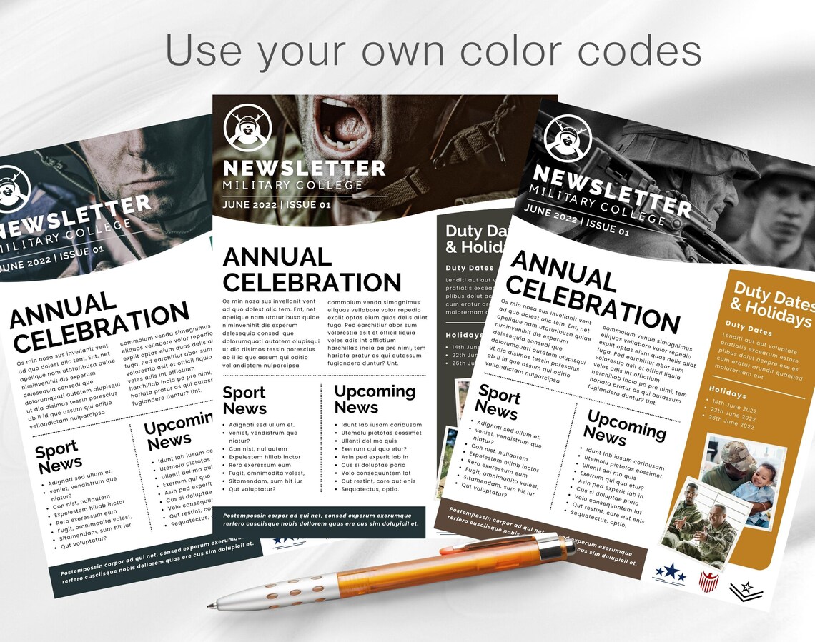 Military Email NEWSLETTER TEMPLATE Editable on Canva, Digital and ...