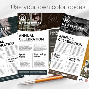 Military Newsletter Template: Editable Canva Design (digital Download ...