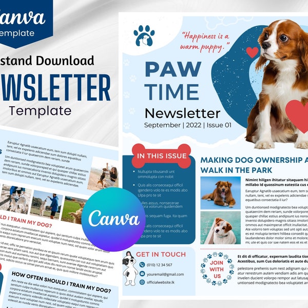 Newsletter Template Editable - Etsy