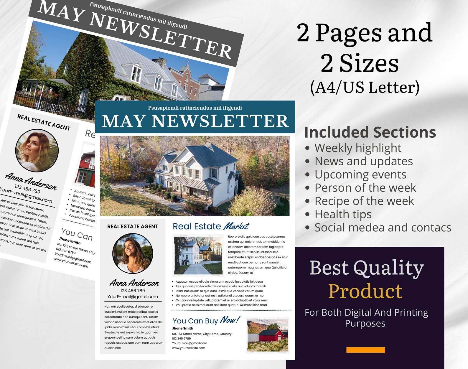 Real Estate Email NEWSLETTER TEMPLATE Editable on Canva, Digital and ...
