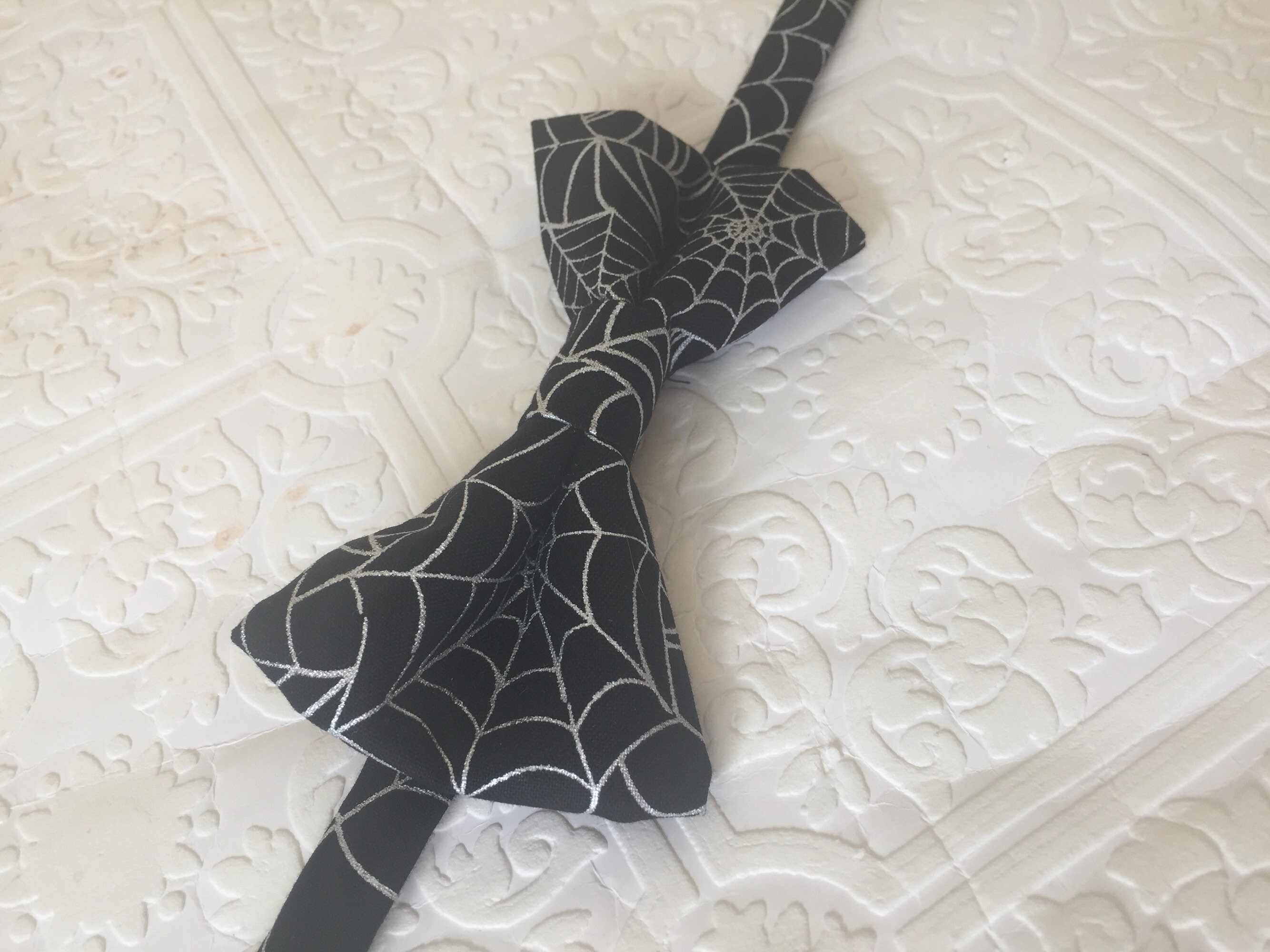 Halloween Black Spider Web Bow Tie halloween bow ties black | Etsy
