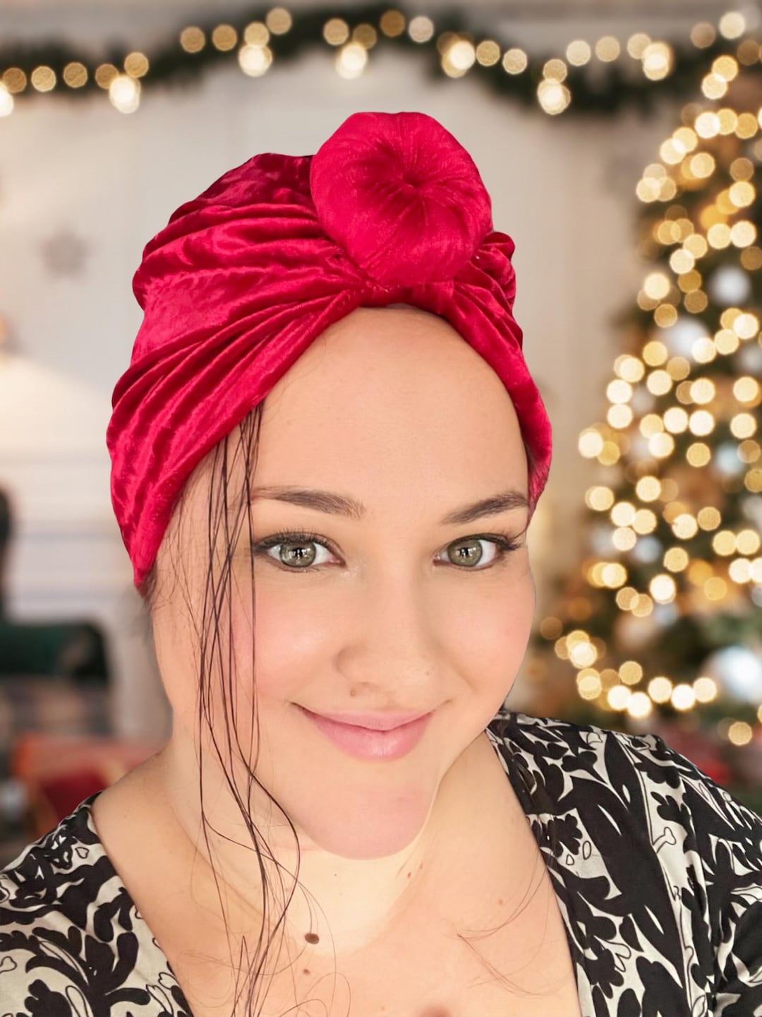 Vintage Turban, Red Velvet, Turban for Women, Chemo Headwear, Retro ...