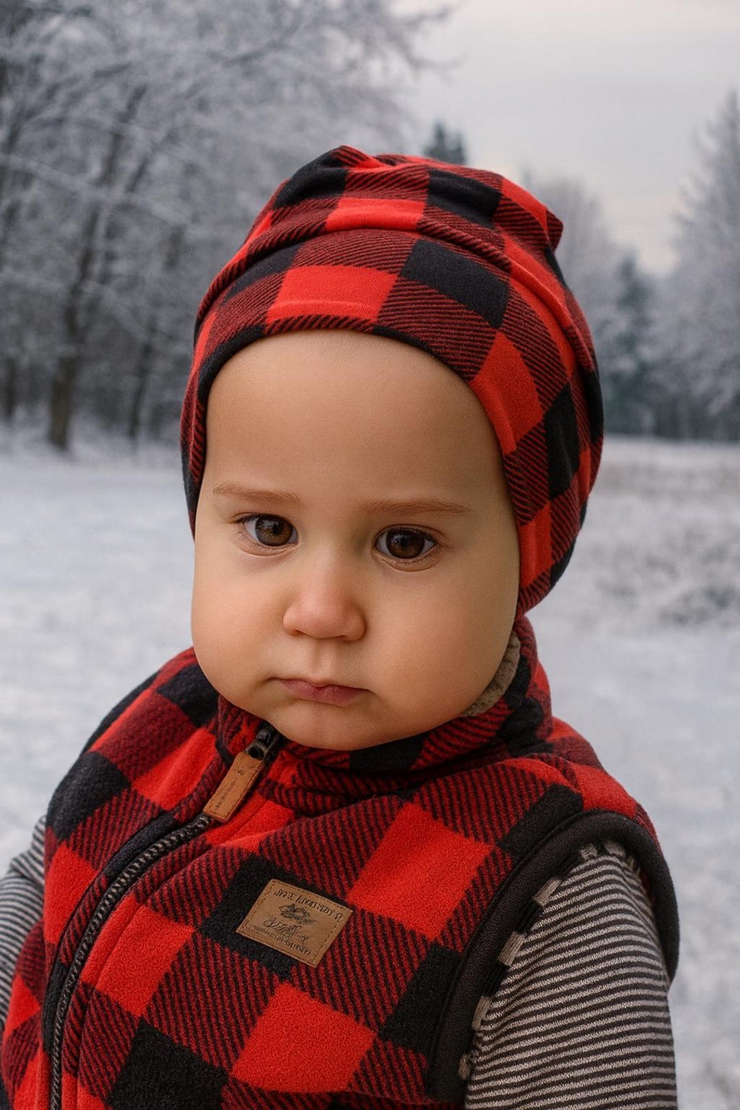 Reversible Red Buffalo Plaid Lumberjack and Black Slouchy Plaid Red ...