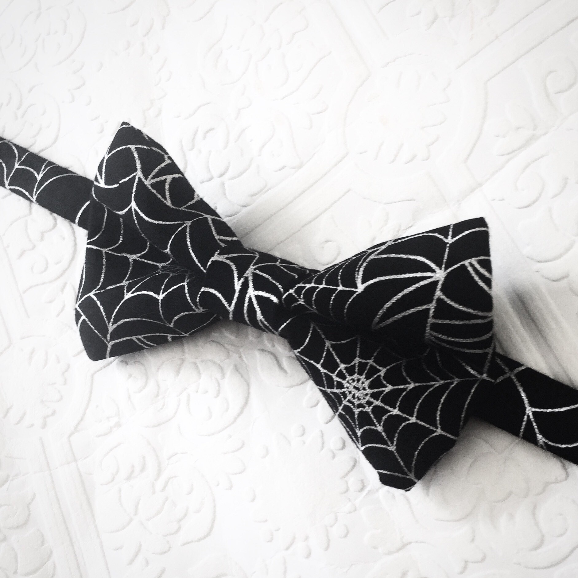 Halloween Black Spider Web Bow Tie halloween bow ties black | Etsy