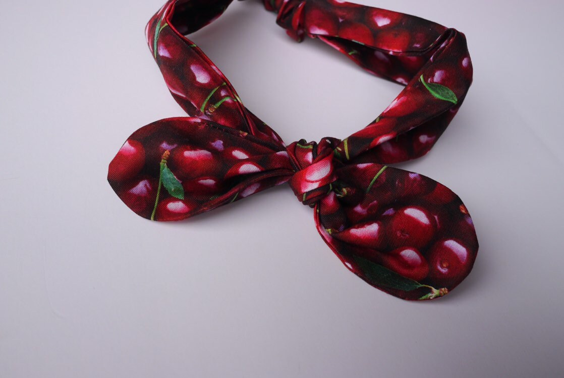 Cherry headband Top Knot headband adult headband girls hair band wide ...