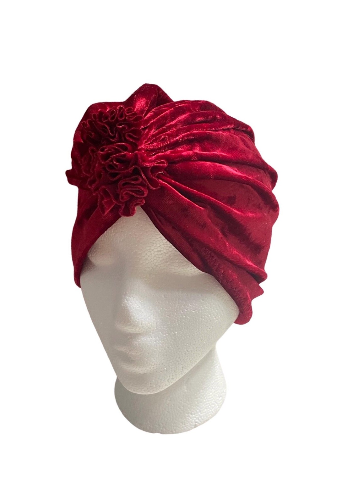 Vintage Turban, Red Velvet, Turban for Women, Chemo Headwear, Retro ...