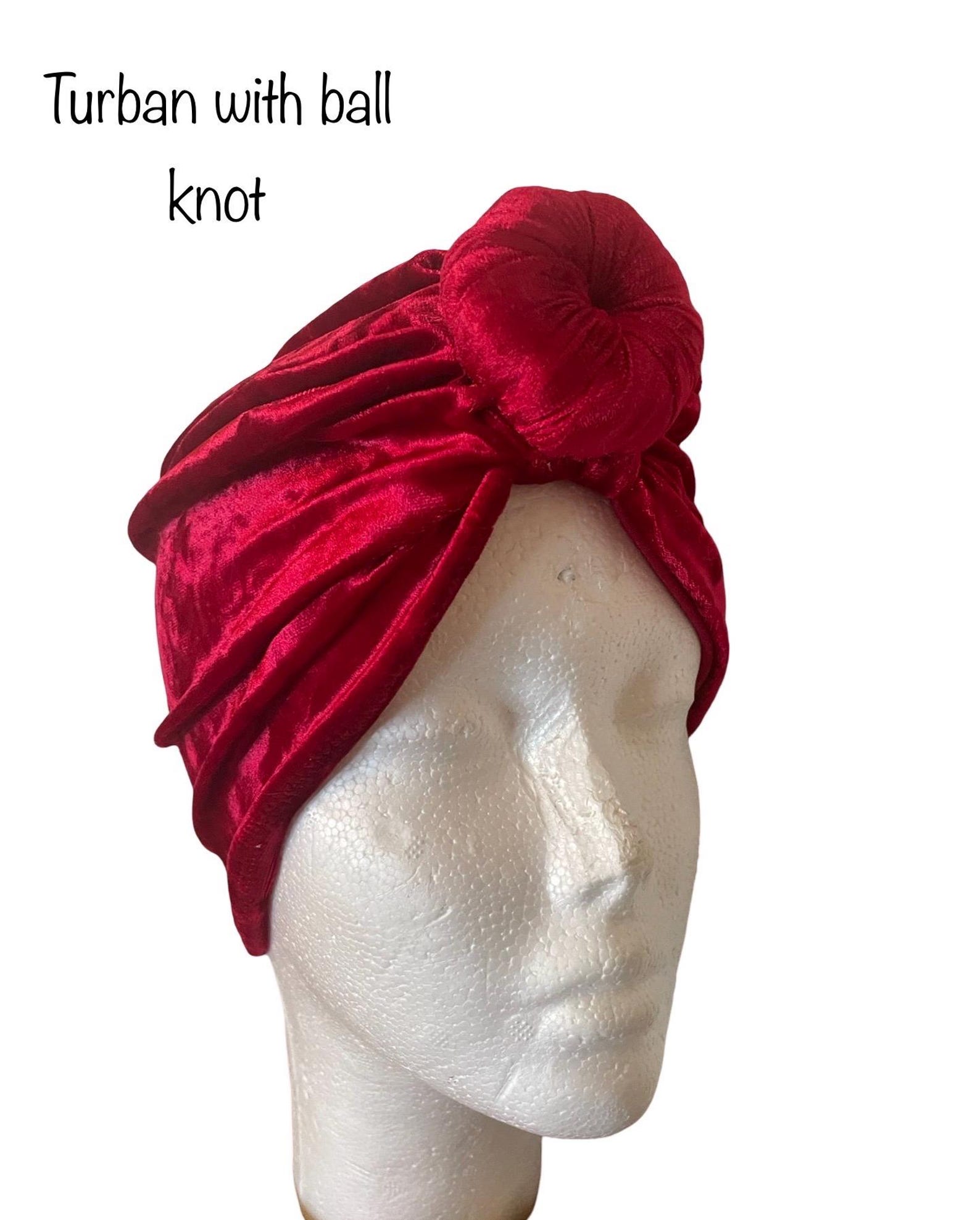 Vintage Turban, Red Velvet, Turban for Women, Chemo Headwear, Retro ...