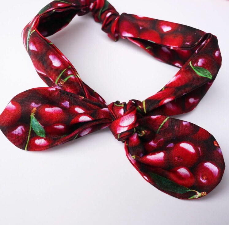 Cherry headband Top Knot headband adult headband girls hair band wide ...