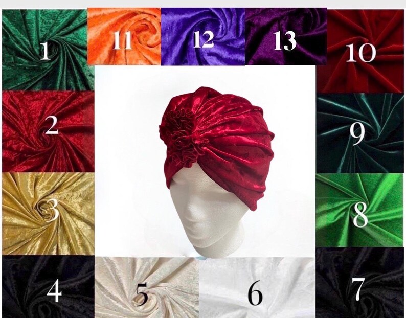 Vintage Turban, Red Velvet, Turban for Women, Chemo Headwear, Retro ...