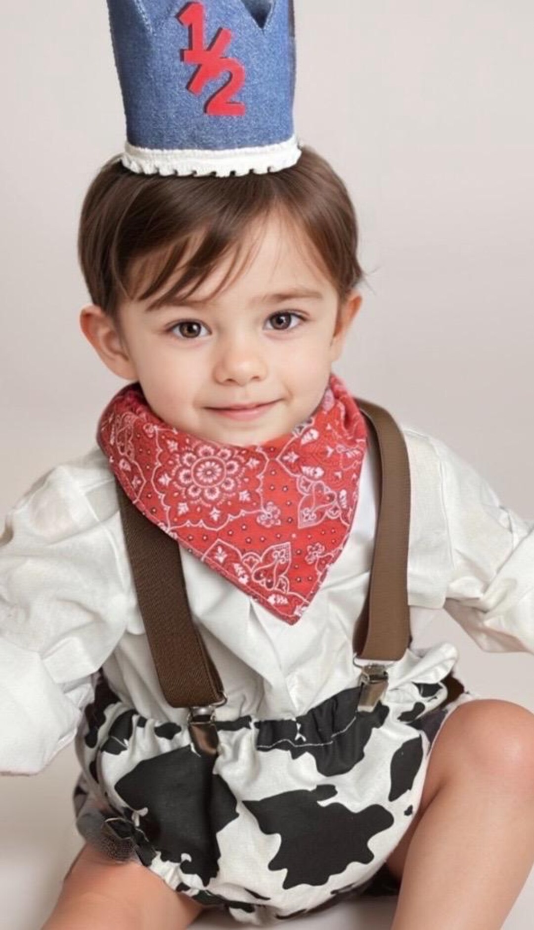 Boy Cake Smash Outfit, Farm Cake Smash, Cow Print, Barnyard Birthday ...
