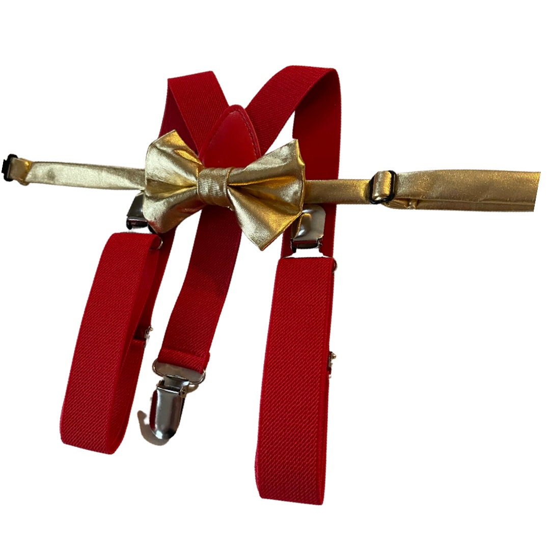 RED Gold Wedding Gold Red Bow Tie/golden Bow Tie/ring Bearer Outfit ...