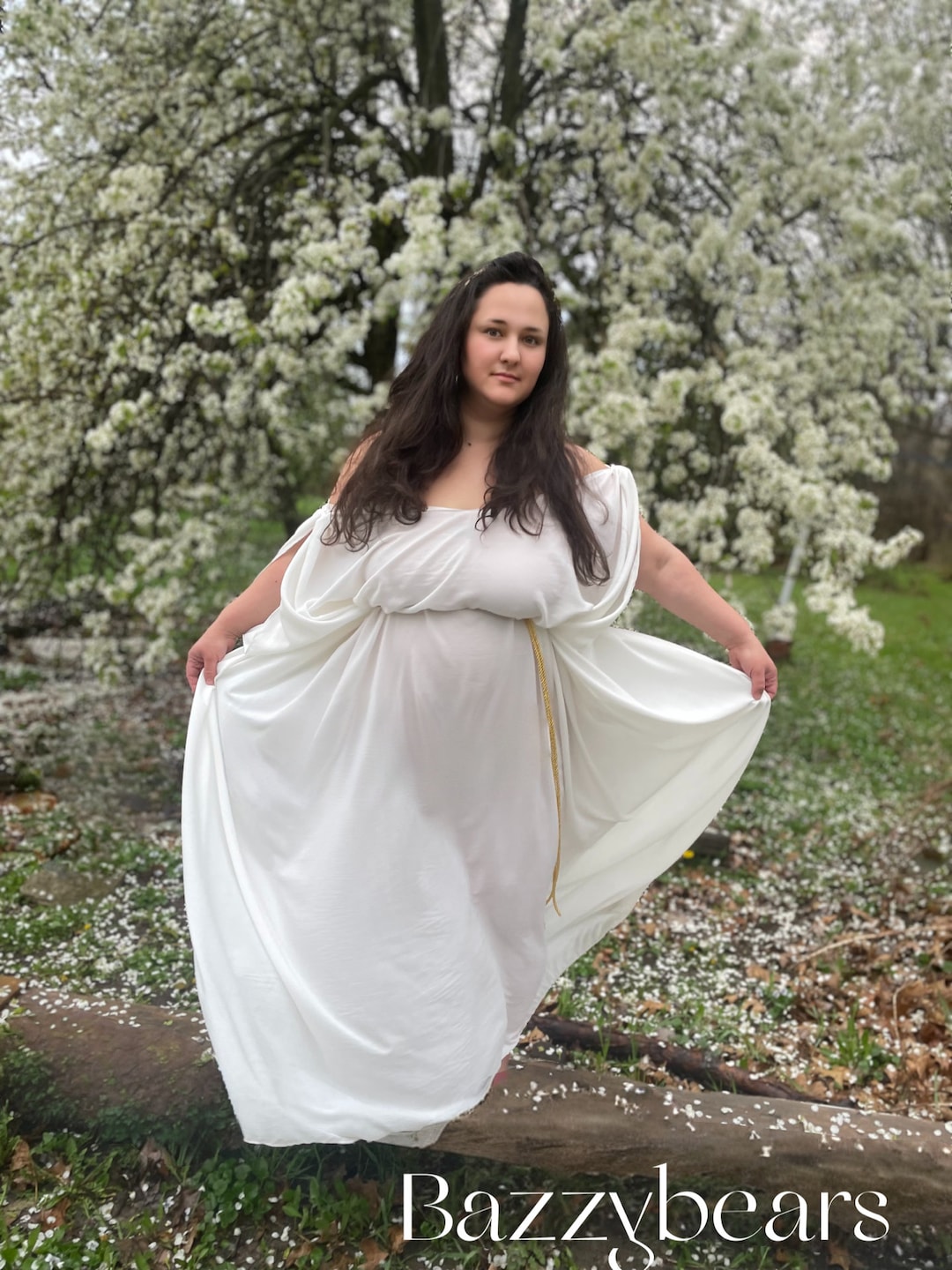 Womens Greek Chiffon Tunic Ancient World Peplos Chiton Historical ...
