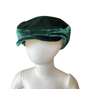 Velvet Flat Cap, Green Velvet Hat, Christmas Hat Hat, Christmas Flat ...