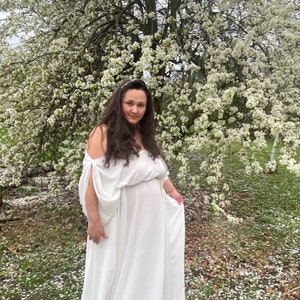 Womens Greek Chiffon Tunic Ancient World Peplos Chiton Historical ...
