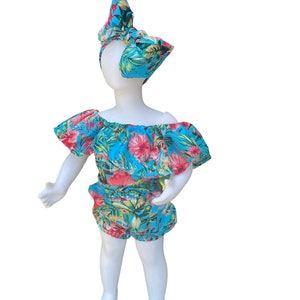 Tropical Baby Romper, Baby Girl Tropical Outfit, Hawaiian Baby Clothes ...