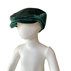 Velvet Flat Cap, Green Velvet Hat, Christmas Hat Hat, Christmas Flat ...