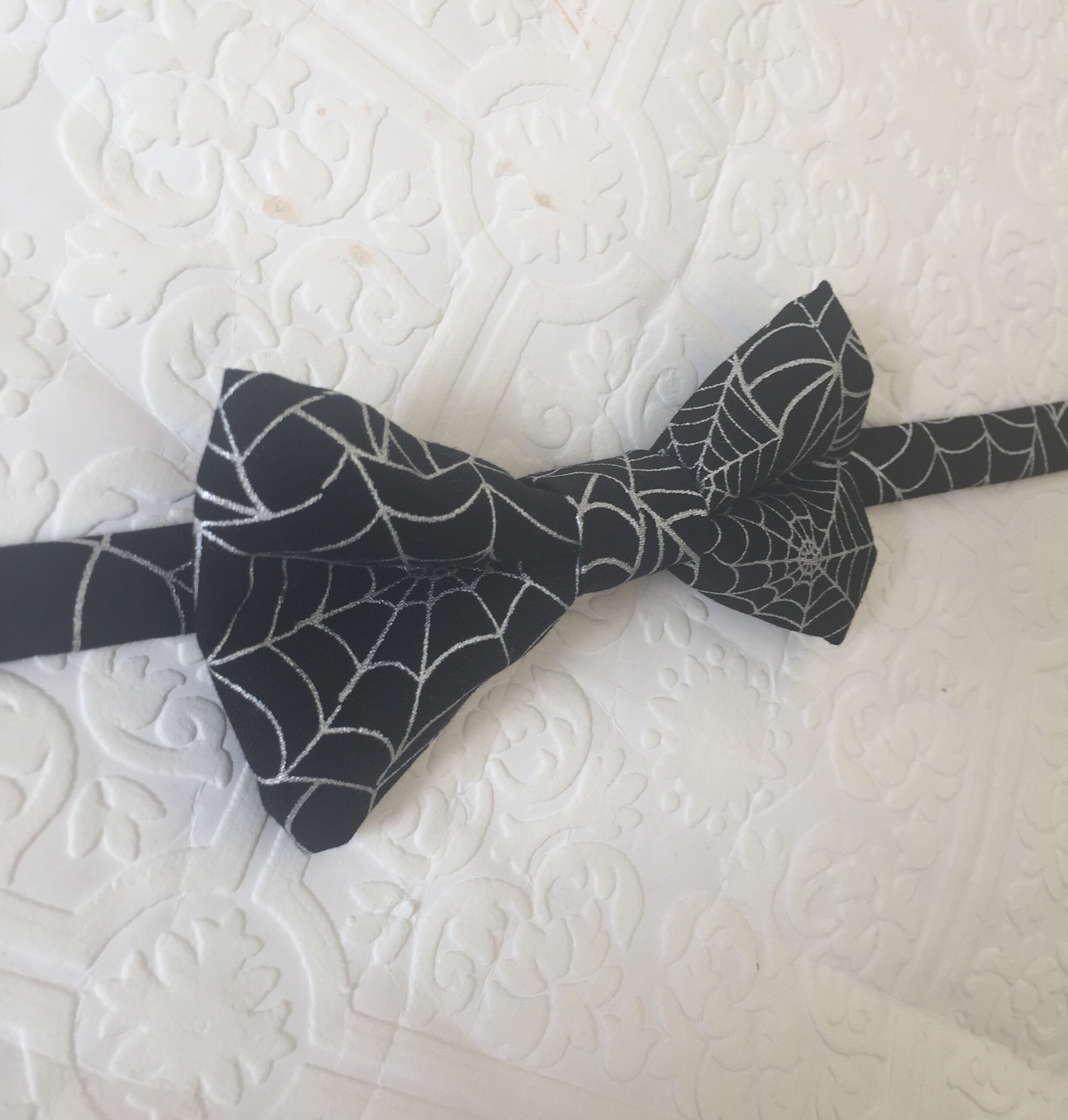 Halloween Black Spider Web Bow Tie halloween bow ties black | Etsy