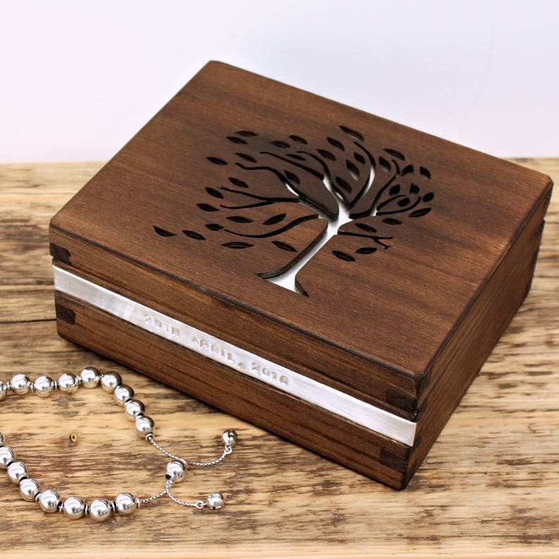 Wooden Tree Filigree Trinket Box Personalised Wooden - Etsy