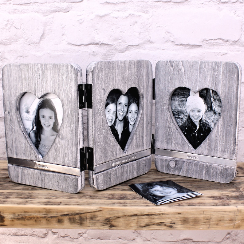 Wooden Heart Photo Frame Personalised Multi-aperture Frame - Etsy